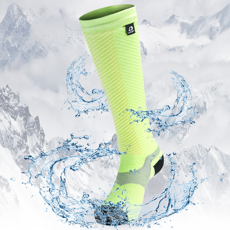 LEAKDRY Waterproof Socks Ultra Compression Knee High Green ...