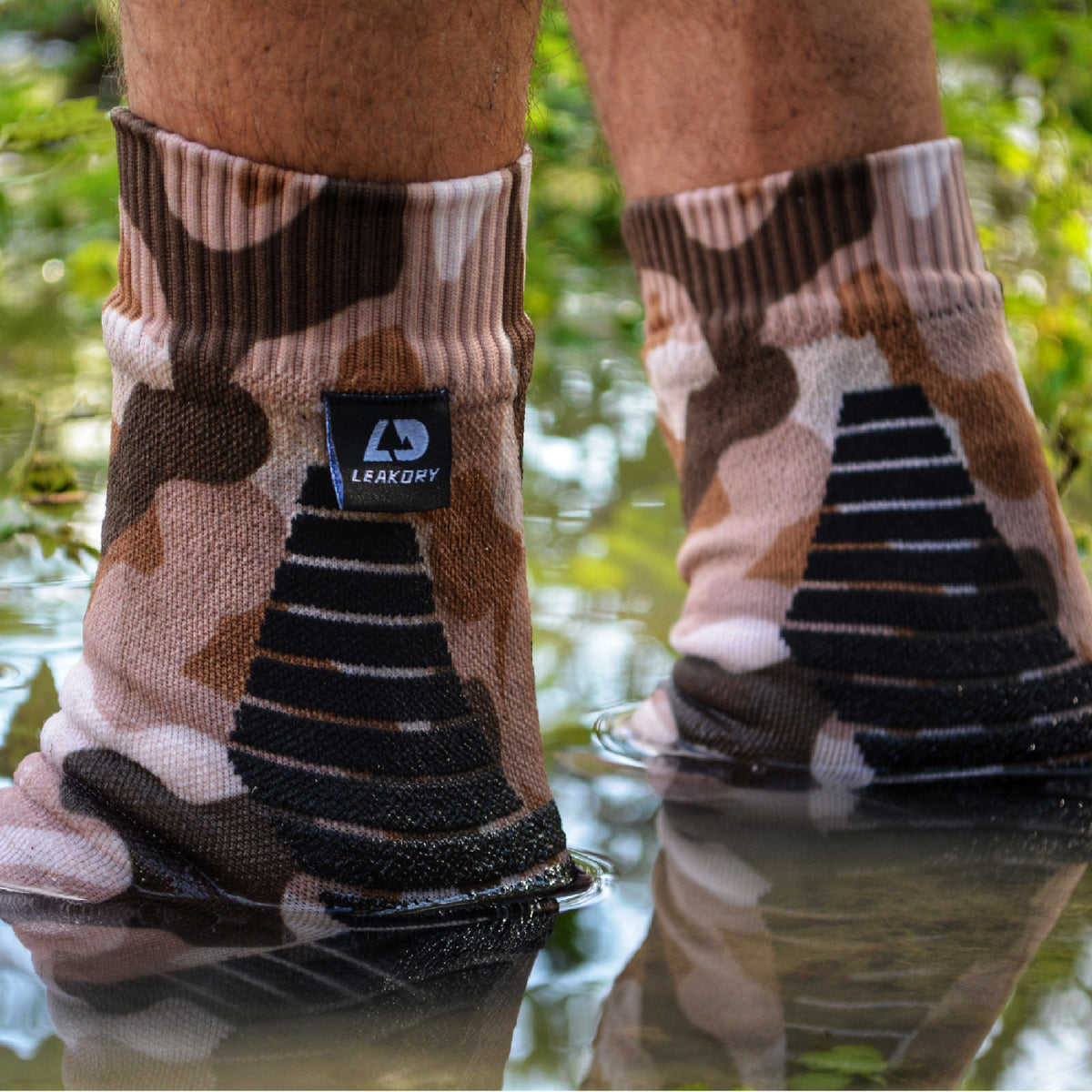 LEAKDRY Waterproof Breathable Socks Crew Digital Printing Camo ...